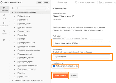 Trial the Wowza Video REST API